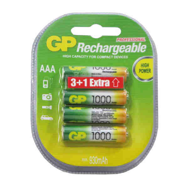 Punjive baterije AAA 960 mAh 3+1 100AAAHC-U3+1 - Od Igle Do Lokomotive